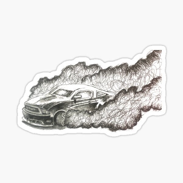 "Blue Mustang" Sticker by stormcelle | Redbubble
