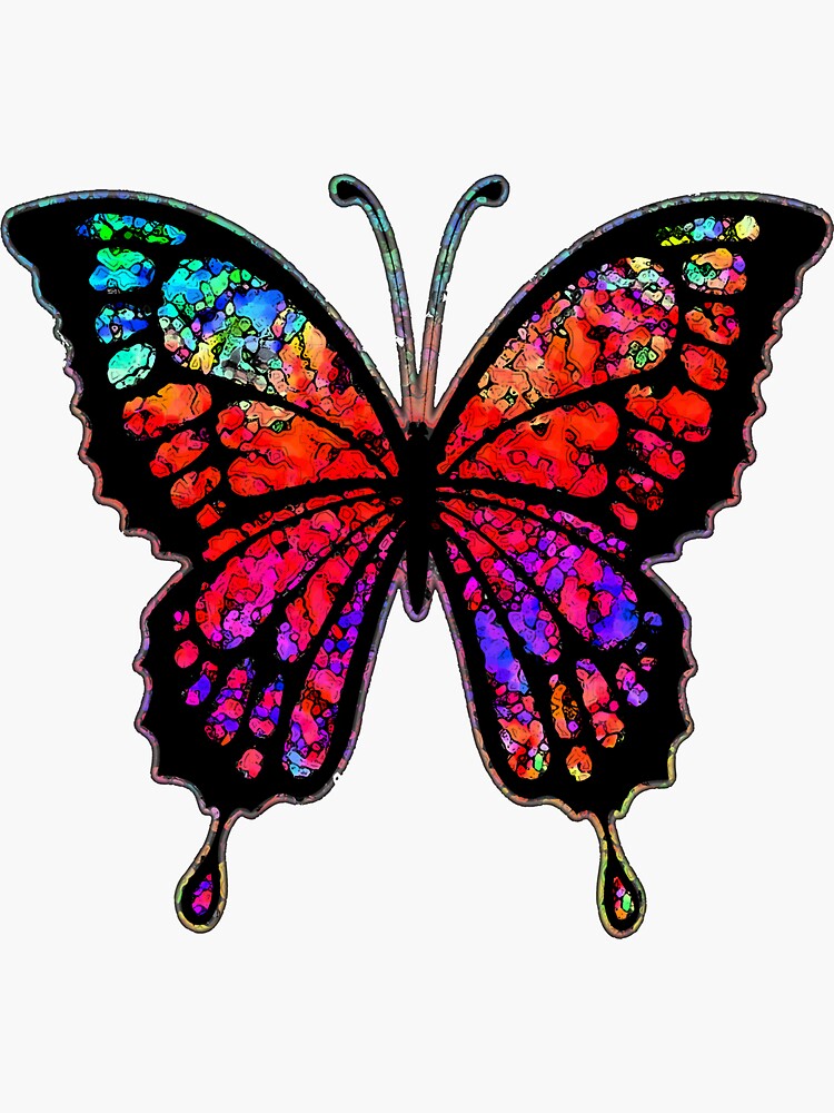 "Psychedelic Butterfly" Sticker for Sale by Bronzarino | Redbubble