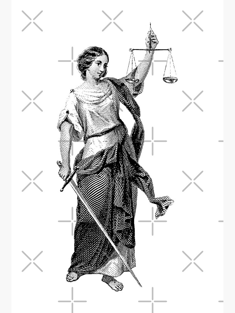 "Lady Justice." Art Board Print by emphatic | Redbubble