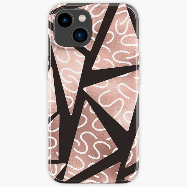 "Modern Artsy Rose Gold Black Squiggly Triangle Geo" iPhone Case for ...