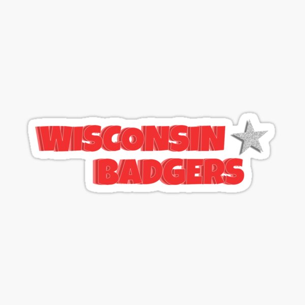 "Wisconsin Badgers + Star Sticker" Sticker by pnkdesign | Redbubble