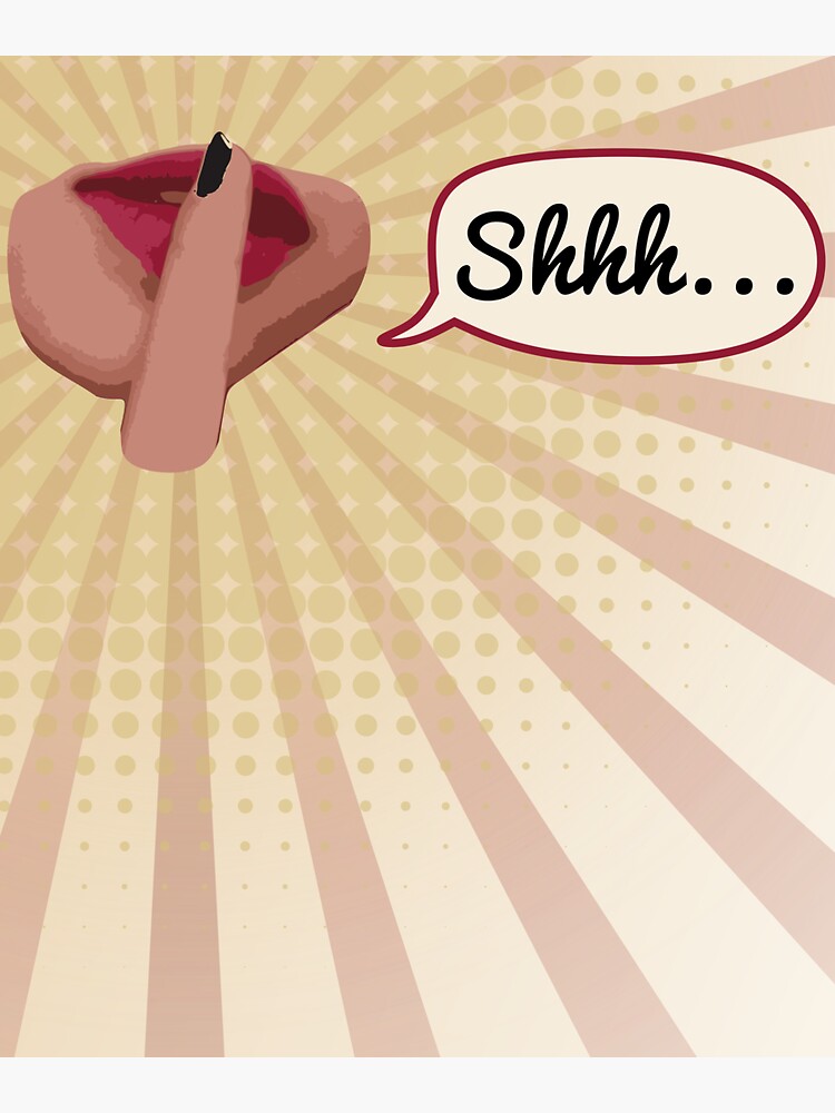 "Shh... lips (Pop art)" Sticker for Sale by ShinyMerch | Redbubble