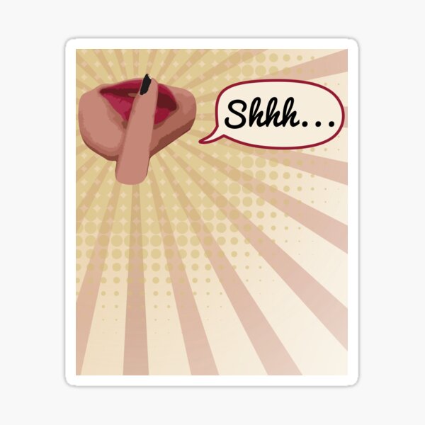 "Shh... lips (Pop art)" Sticker for Sale by ShinyMerch | Redbubble