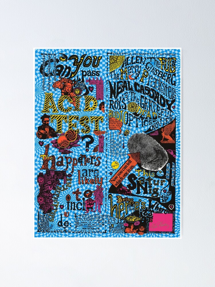 "Ken Kesey Acid Test Handbill" Poster for Sale by lukelarkham | Redbubble