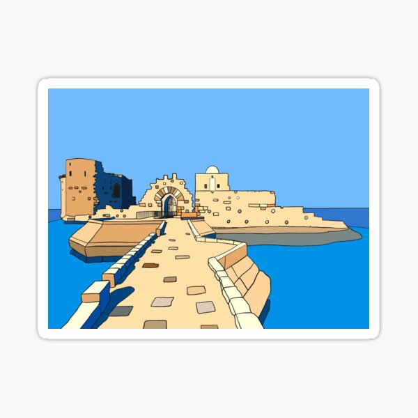 "Lebanon: Sidon Sea Castle" Sticker for Sale by dkaranouh | Redbubble