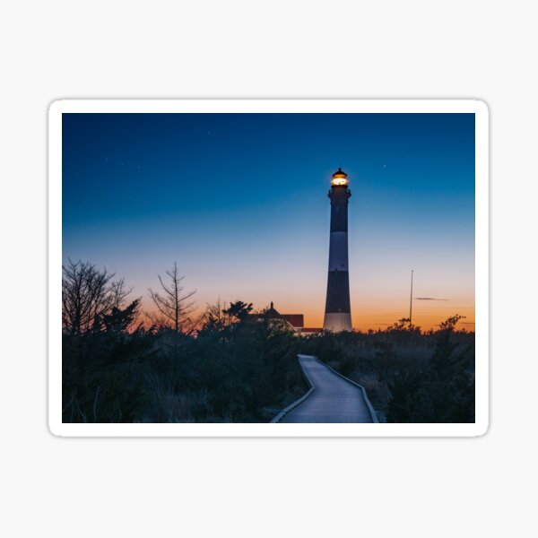 "Fire island Lighthouse just aster sunset" Sticker for Sale by ...