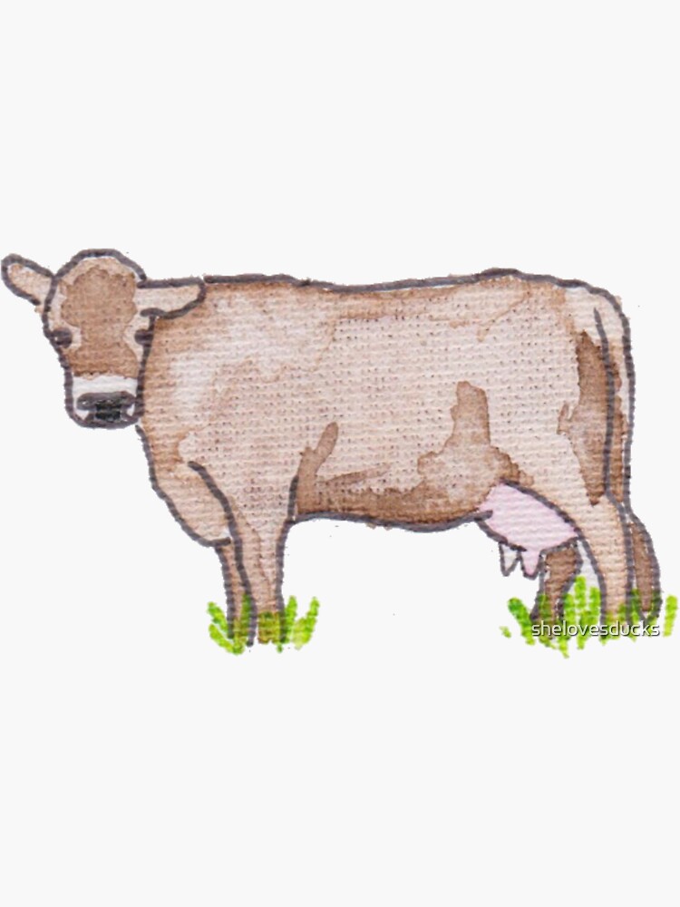 "Watercolor Brown Swiss" Sticker by shelovesducks | Redbubble