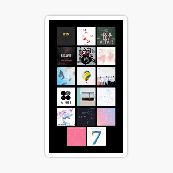 "BTS Albums" Sticker for Sale by laranal | Redbubble