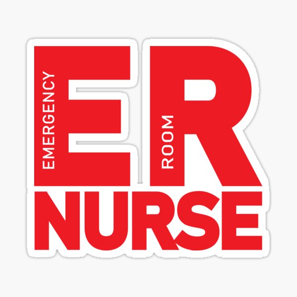 "EMERGENCY ROOM | ER NURSE" Sticker for Sale by Omochiroi | Redbubble