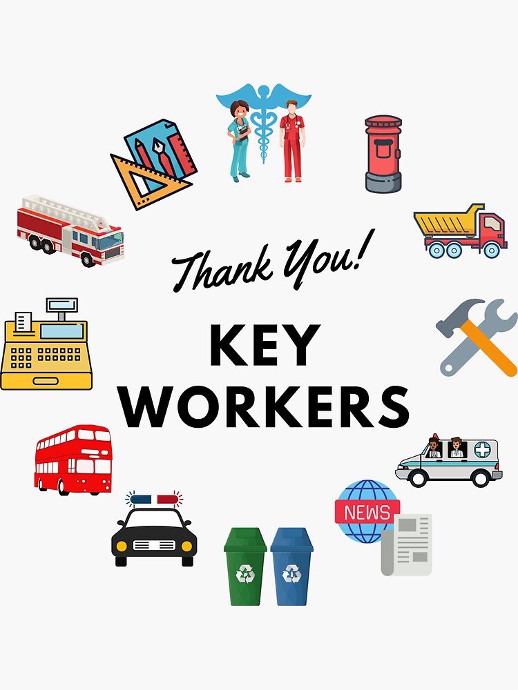 "Thank You Key Workers" Sticker for Sale by PTeesDesign | Redbubble
