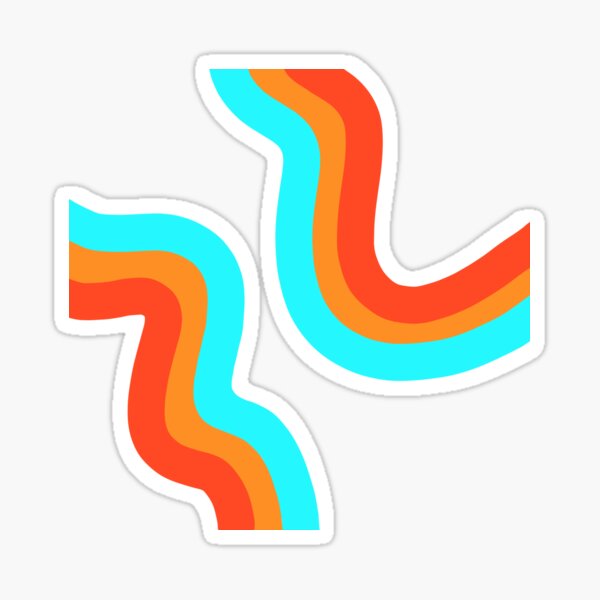 "squiggly colorful line art" Sticker for Sale by ginkerr | Redbubble