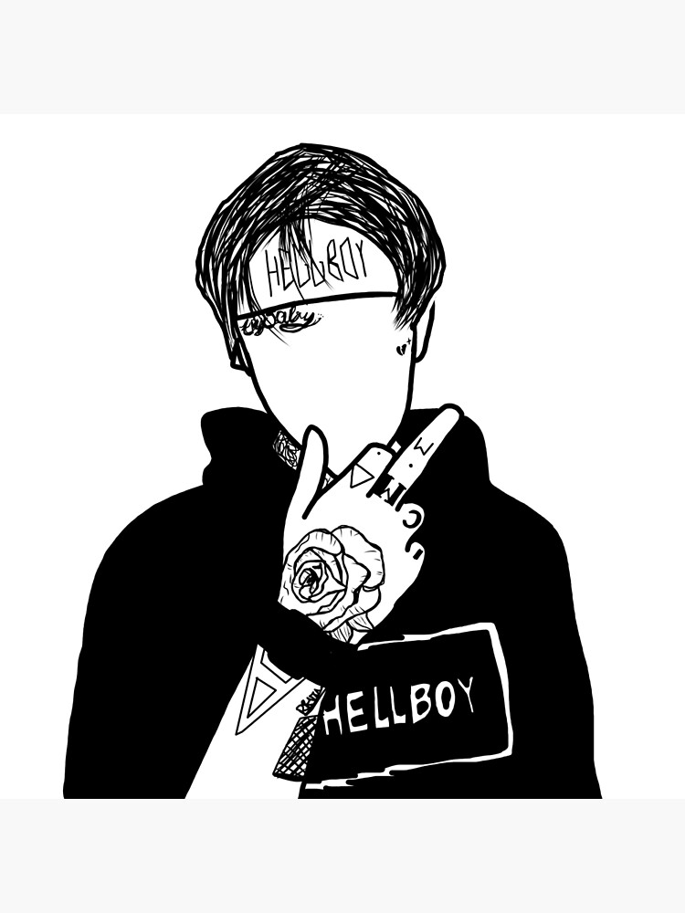 "Lil peep Outline" Poster for Sale by littlepixie912 | Redbubble