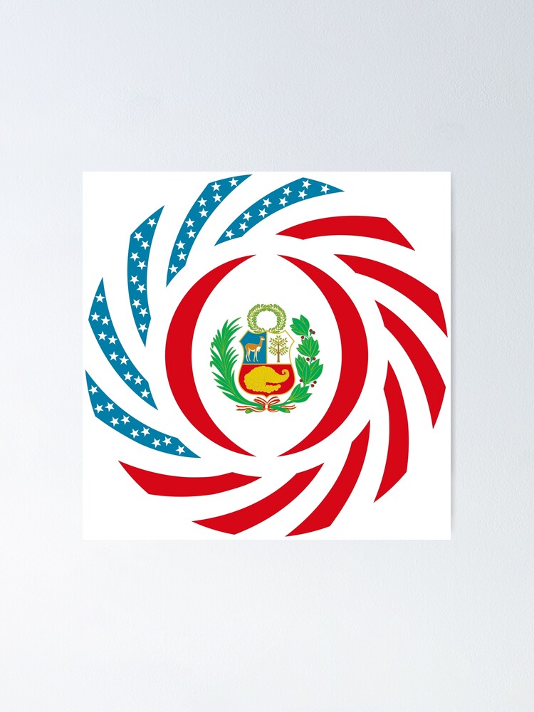 "Peruvian American Multinational Patriot Flag Series" Poster for Sale ...