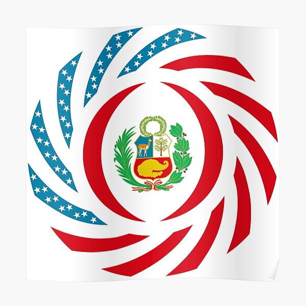 "Peruvian American Multinational Patriot Flag Series" Poster for Sale ...