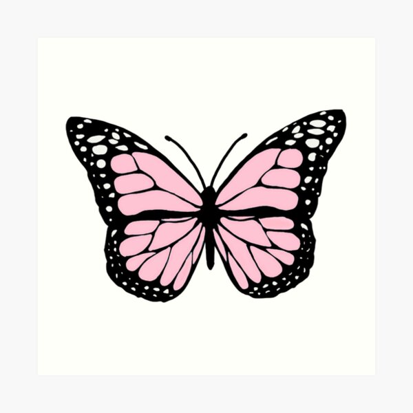 "baby pink butterfly" Art Print for Sale by sydwallach | Redbubble