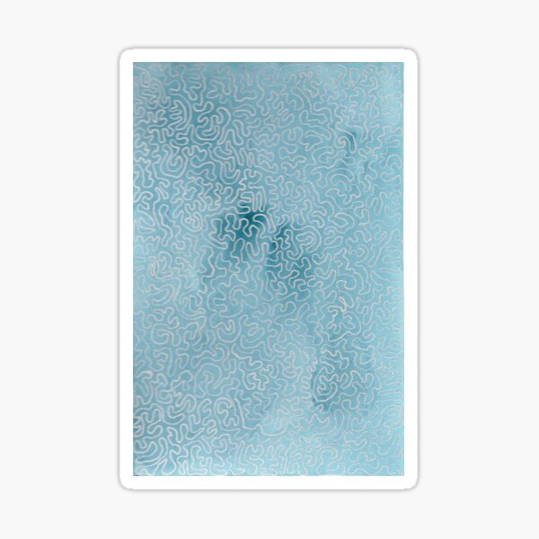 "one line doodle art on blue watercolour" Sticker for Sale by ...