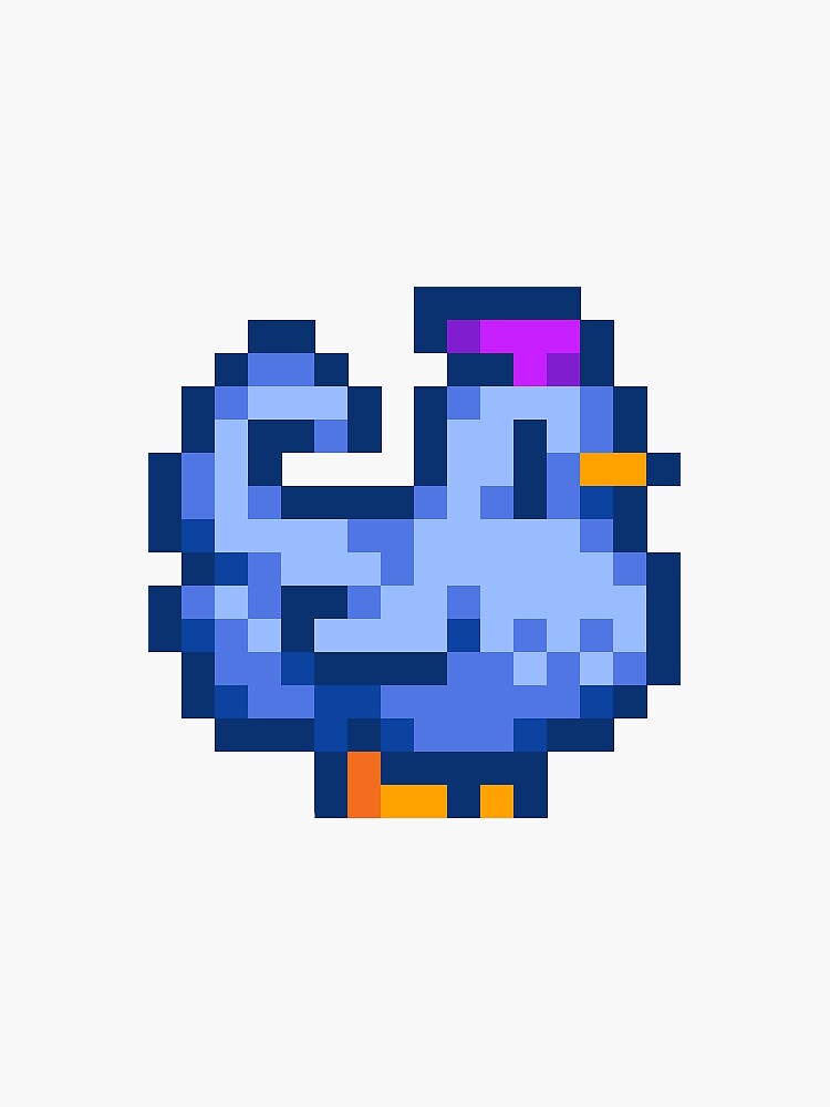 "Stardew Valley Shane's Blue Chicken Sticker & Pin" Sticker for Sale by ...