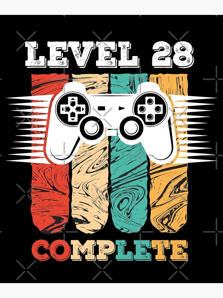 Lámina fotográfica «Level 28 Complete 28th Birthday - Celebrate 28th ...