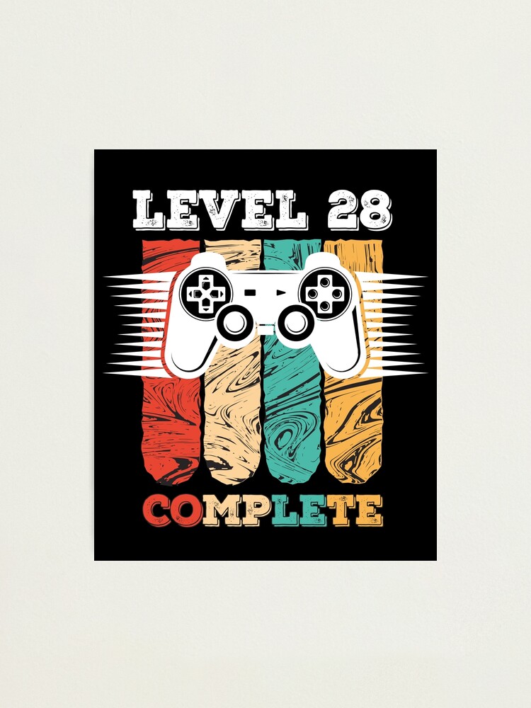 Lámina fotográfica «Level 28 Complete 28th Birthday - Celebrate 28th ...