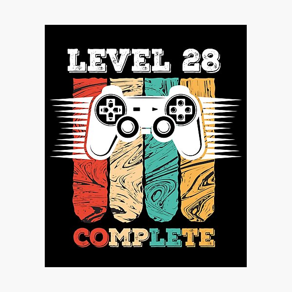 Lámina fotográfica «Level 28 Complete 28th Birthday - Celebrate 28th ...