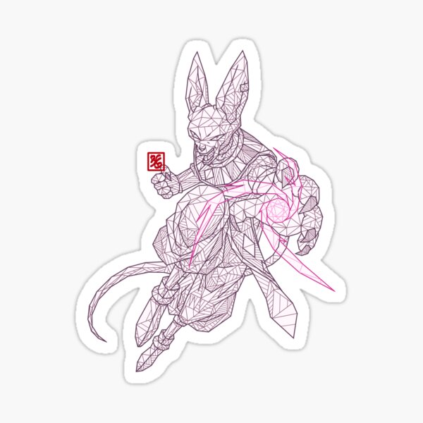 "Geometric Beerus" Sticker for Sale by FeijooS | Redbubble