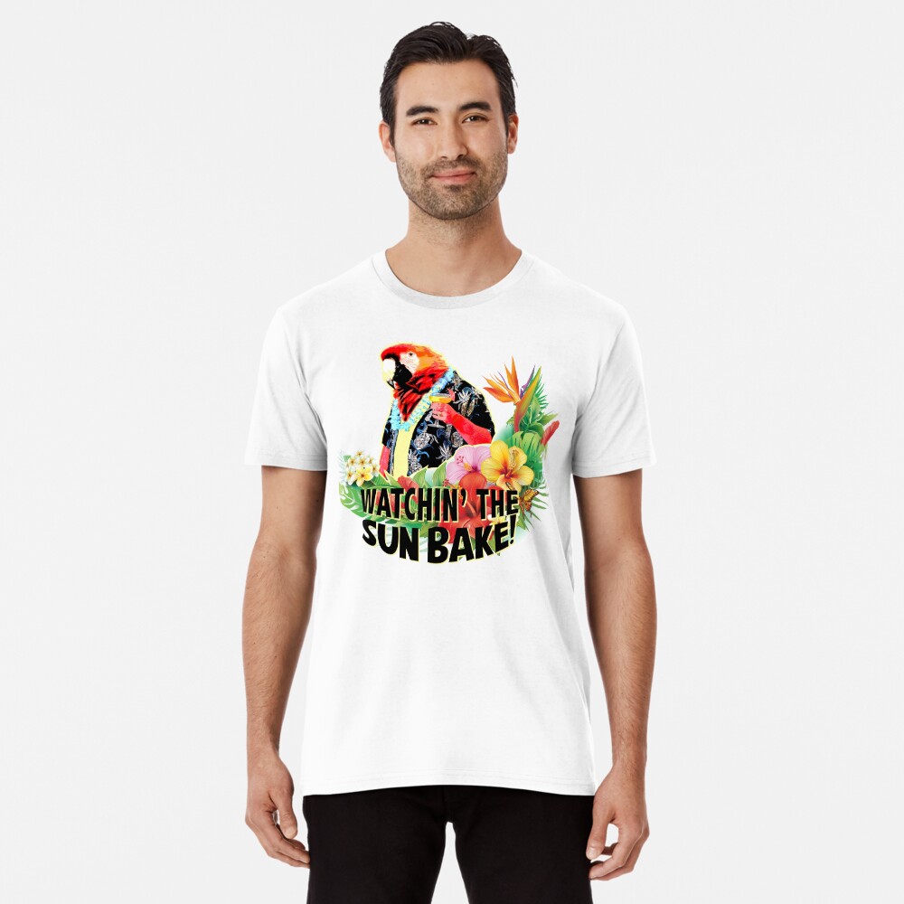 "Watchin' the Sun Bake!" Sticker for Sale by ParrotHeadSwag | Redbubble