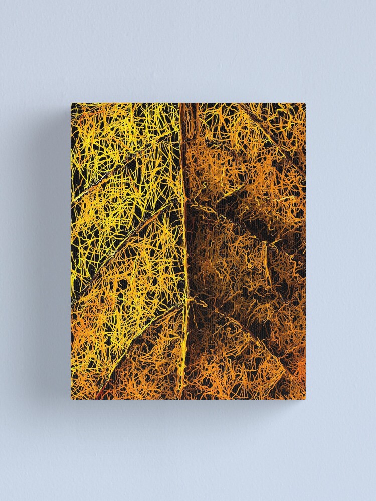 "drawing and painting rotten yellow leaf texture abstract " Canvas ...
