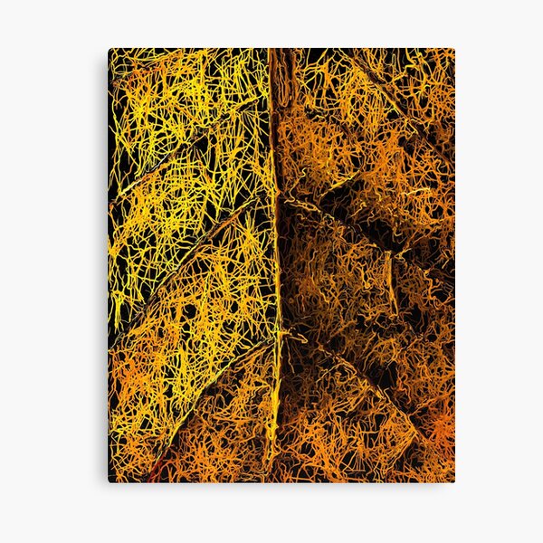 "drawing and painting rotten yellow leaf texture abstract " Canvas ...