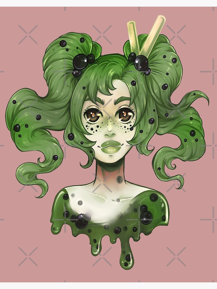 "Boba Tea Girl Matcha " Framed Art Print for Sale by deadly-spade ...