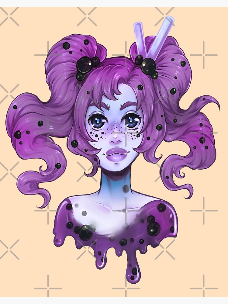 "Boba Tea Girl Taro" Photographic Print for Sale by deadly-spade ...