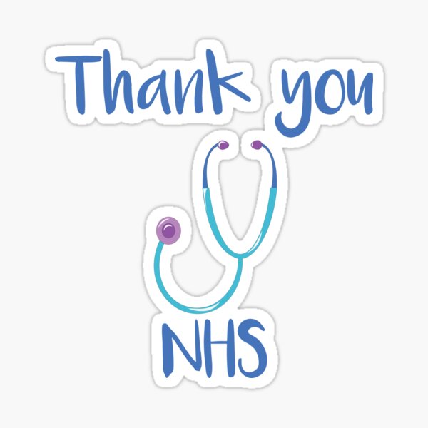 "Thank you NHS Gift for NHS workers" Sticker by TamGustam | Redbubble