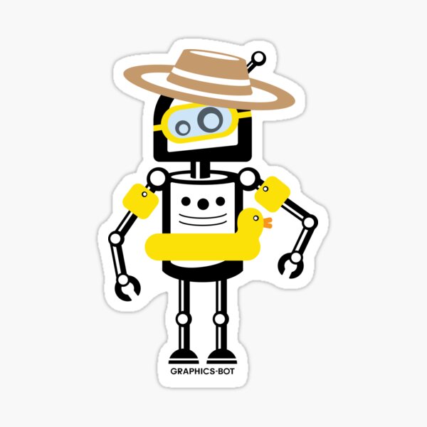 "Summer-Bot" Sticker by Graphics-Bot | Redbubble
