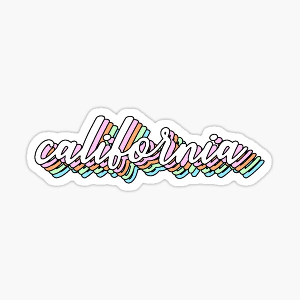 "California Rainbow Sticker" Sticker by laurencude | Redbubble