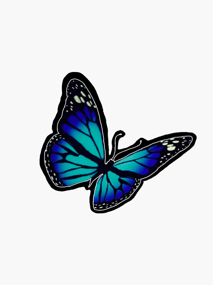 "Blue Monarch Butterfly Lap-top and Water-bottle Sticker" Sticker by ...