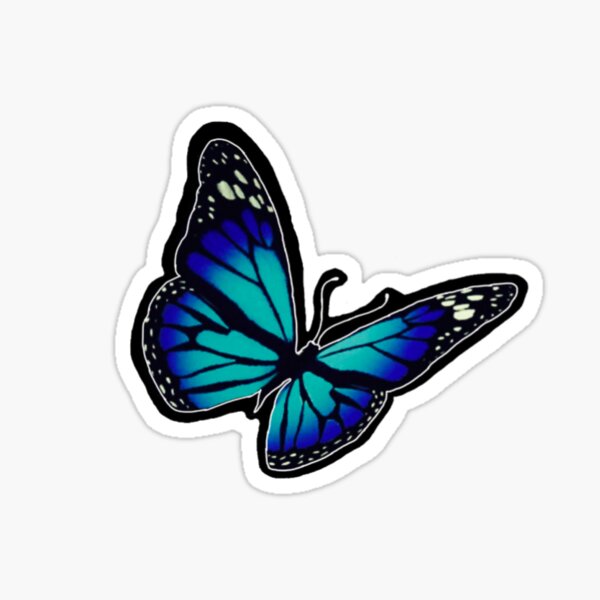 "Blue Monarch Butterfly Lap-top and Water-bottle Sticker" Sticker by ...