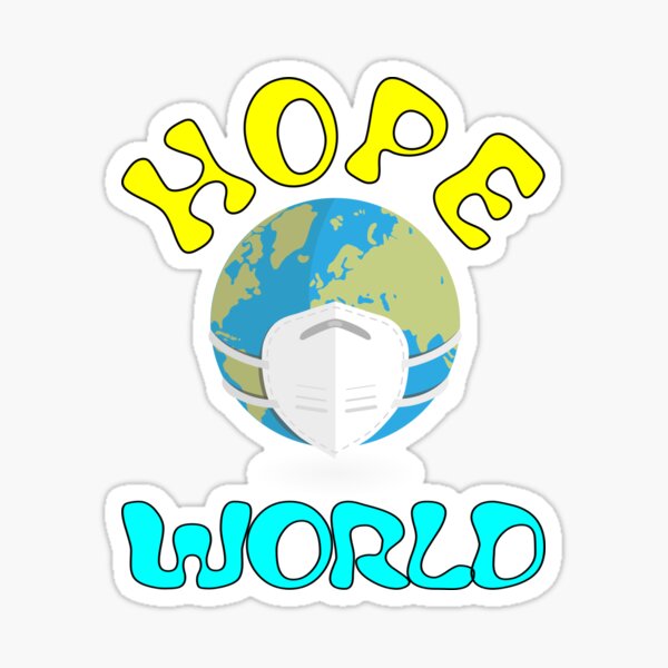 "Hope World Earth With Mask, Funny kpop Style Gift" Sticker for Sale by ...