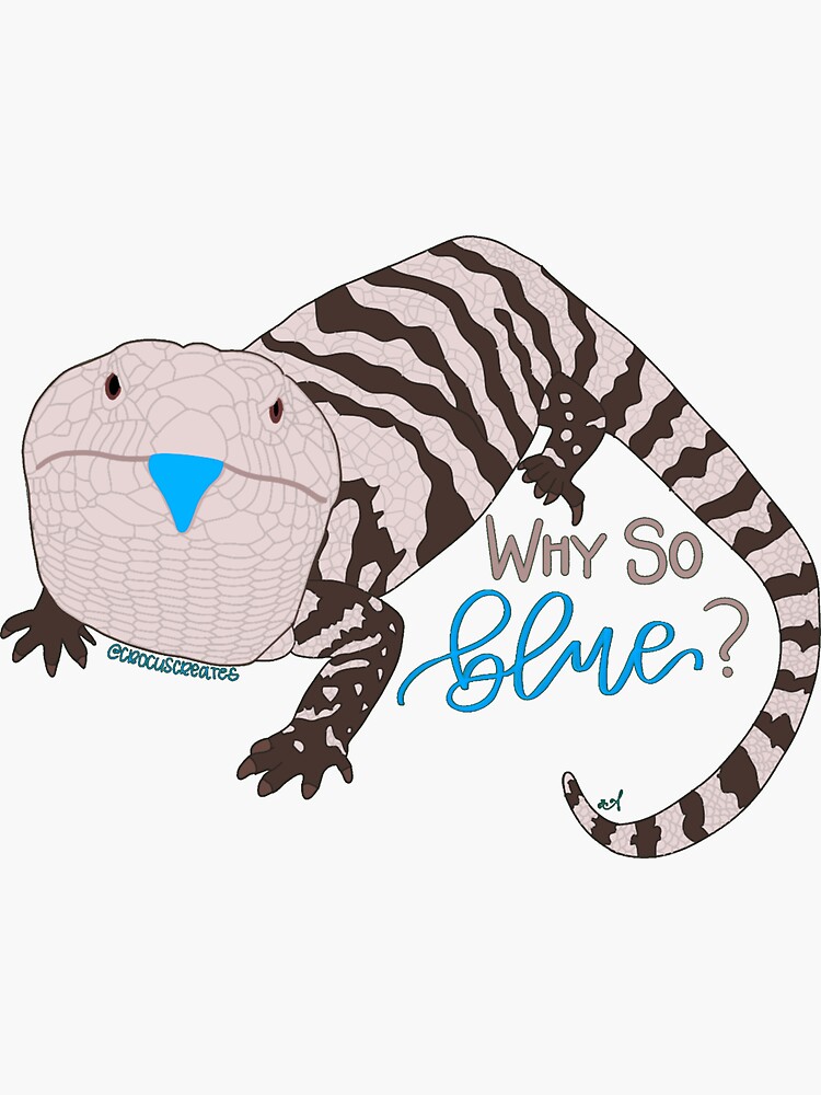 "Why so Blue? | Blue-Tongued Skink" Sticker for Sale by crocuscreates ...