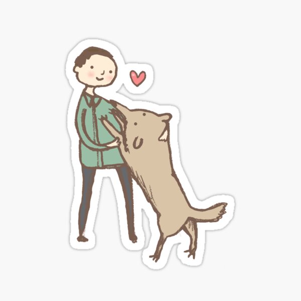 "Man & Dog" Sticker by SophieCorrigan | Redbubble