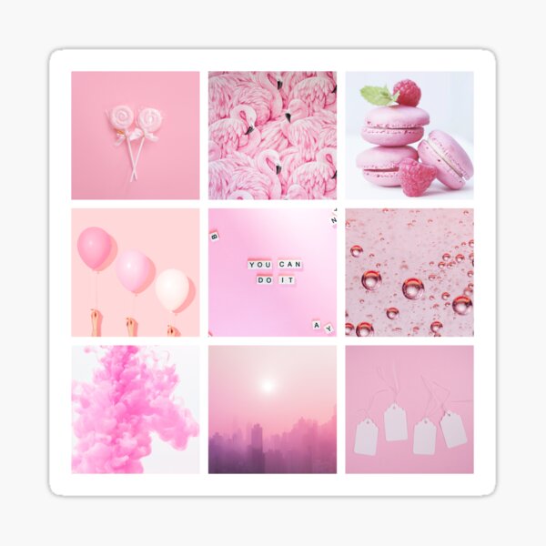 "Pastel Pink Collage" Sticker by AnnaReimink | Redbubble