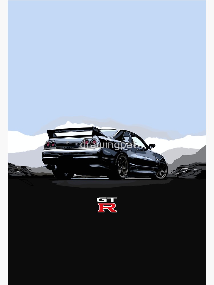 "TRI-COLOUR R33 GTR Graphic Design" Sticker for Sale by drawingpat ...