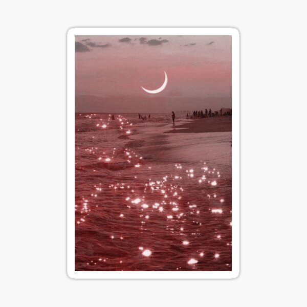 "Pink Glitter Moon" Sticker by crumpetstrumpet | Redbubble