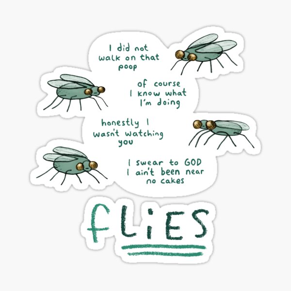 "fLIES" Sticker for Sale by SophieCorrigan | Redbubble