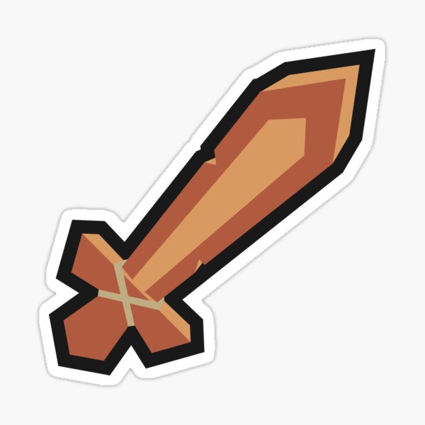 "Minecraft Wood Sword" Sticker by DeadRhos | Redbubble
