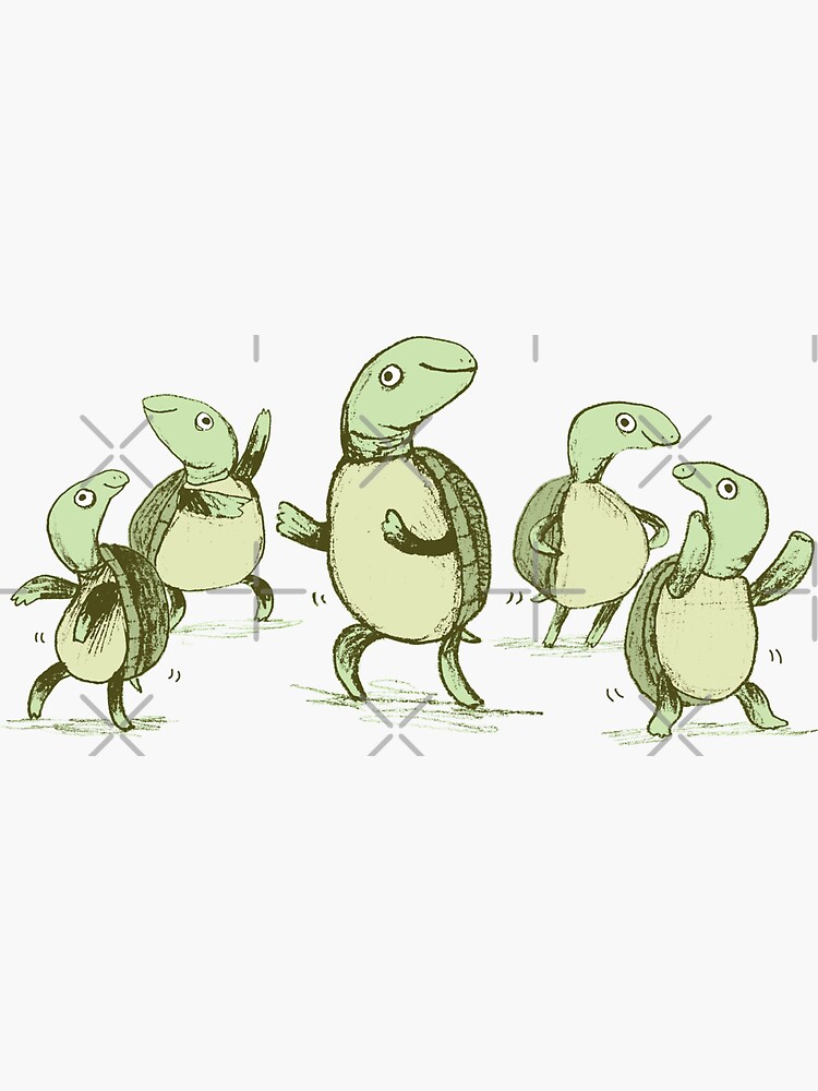 "Dancing Turtles" Sticker for Sale by SophieCorrigan | Redbubble