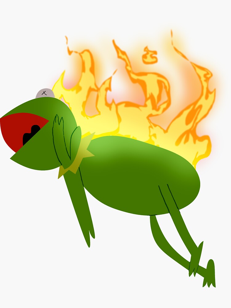 "Kermit on fire" Sticker by K3lpo | Redbubble
