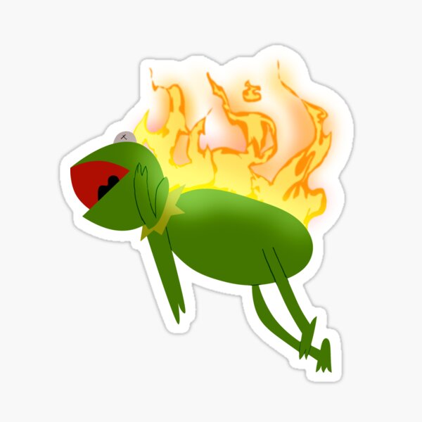 "Kermit on fire" Sticker by K3lpo | Redbubble