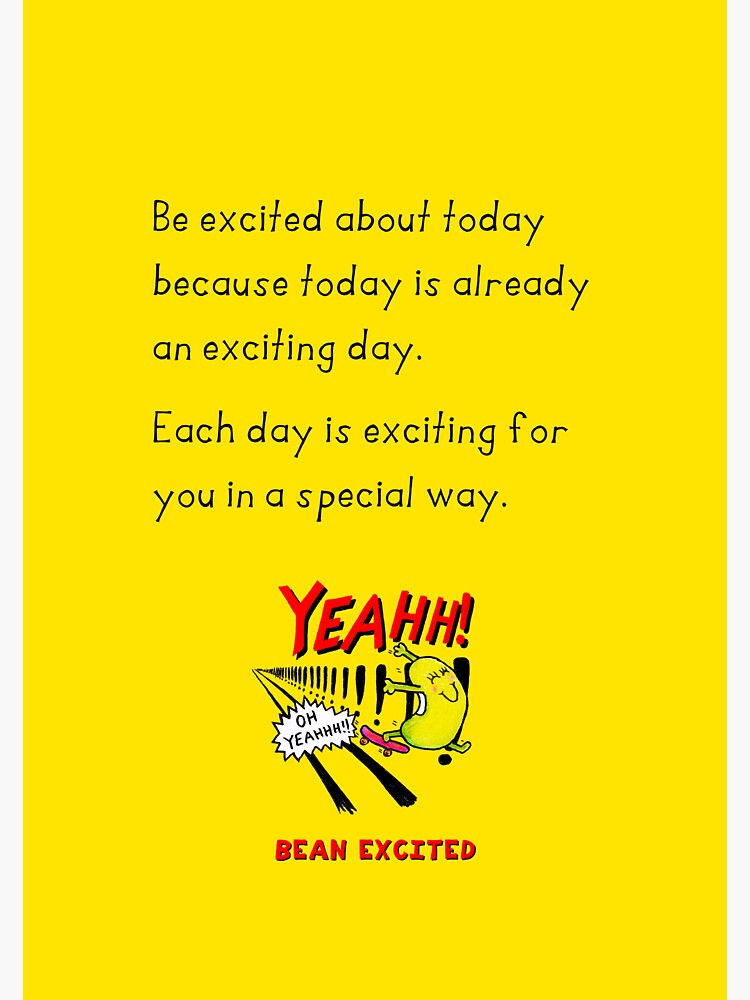 "Powerful Affirmations Bean Made Fun - Bean excited" Sticker by ...