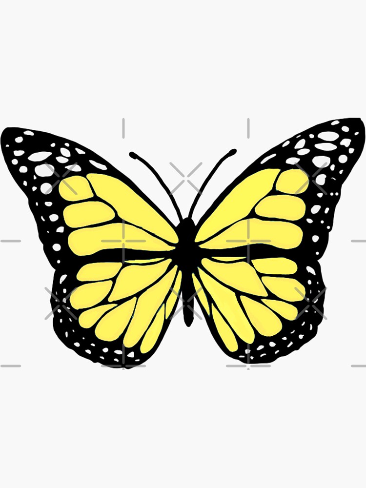 "yellow butterfly" Sticker for Sale by sydwallach | Redbubble