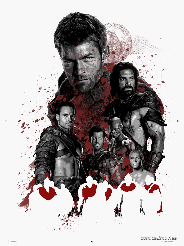 "Spartacus and his rebel leaders" Sticker for Sale by comics2movies ...