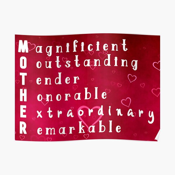 " Magnificient, Outstanding, Tender, Honorable, Extraordinary ...